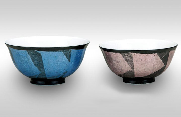 Red & Blue Ginsai Kutani Ware Rice Bowl Set of 2 – SAKE.treat | Premium ...