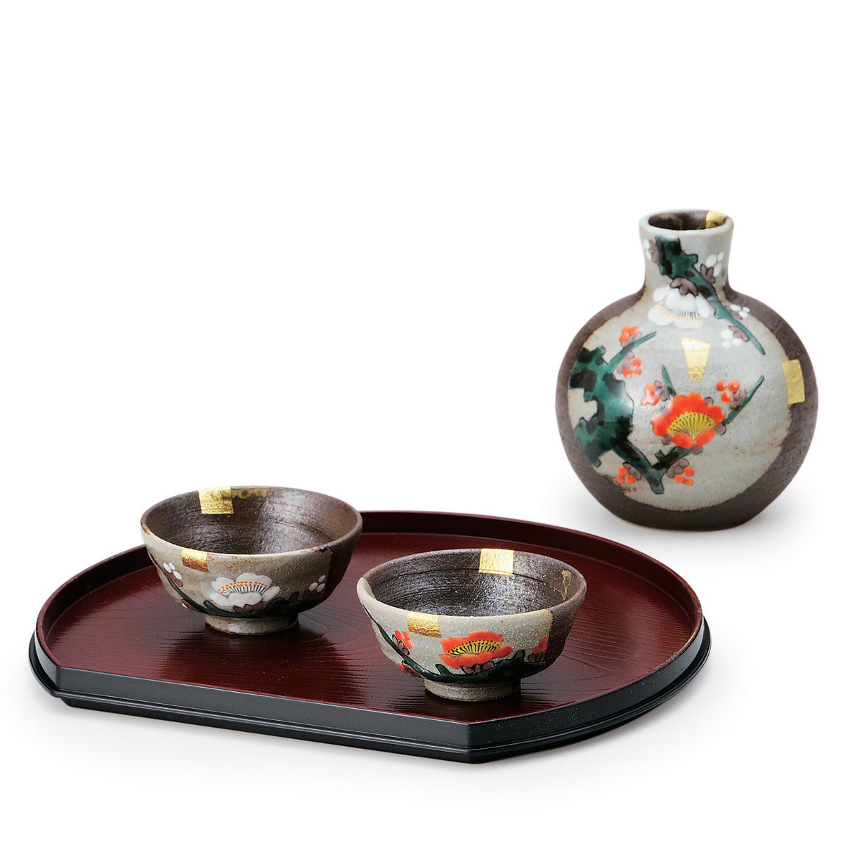 Red and White Plum Kutani Ware Sake Set – SAKE.treat | Premium Made in ...