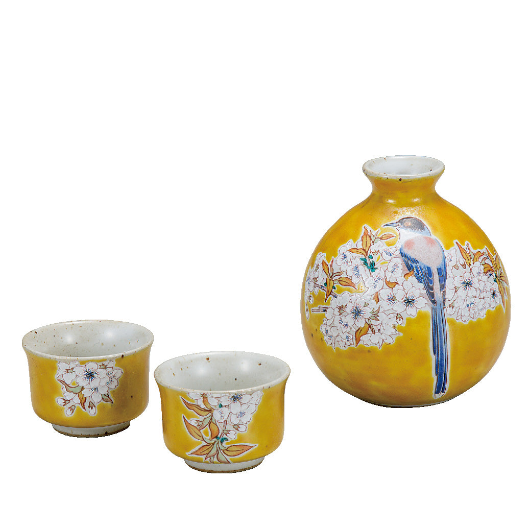 Cherry Blossom and Bird Kutani Ware Sake Set – SAKE.treat | Premium ...